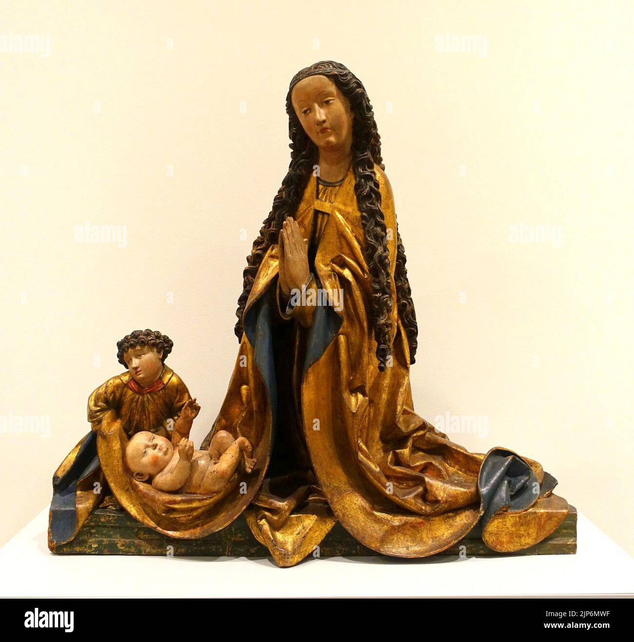 The Nativity, German, c. 1500, polychromed and gilded linden wood Stock ...
