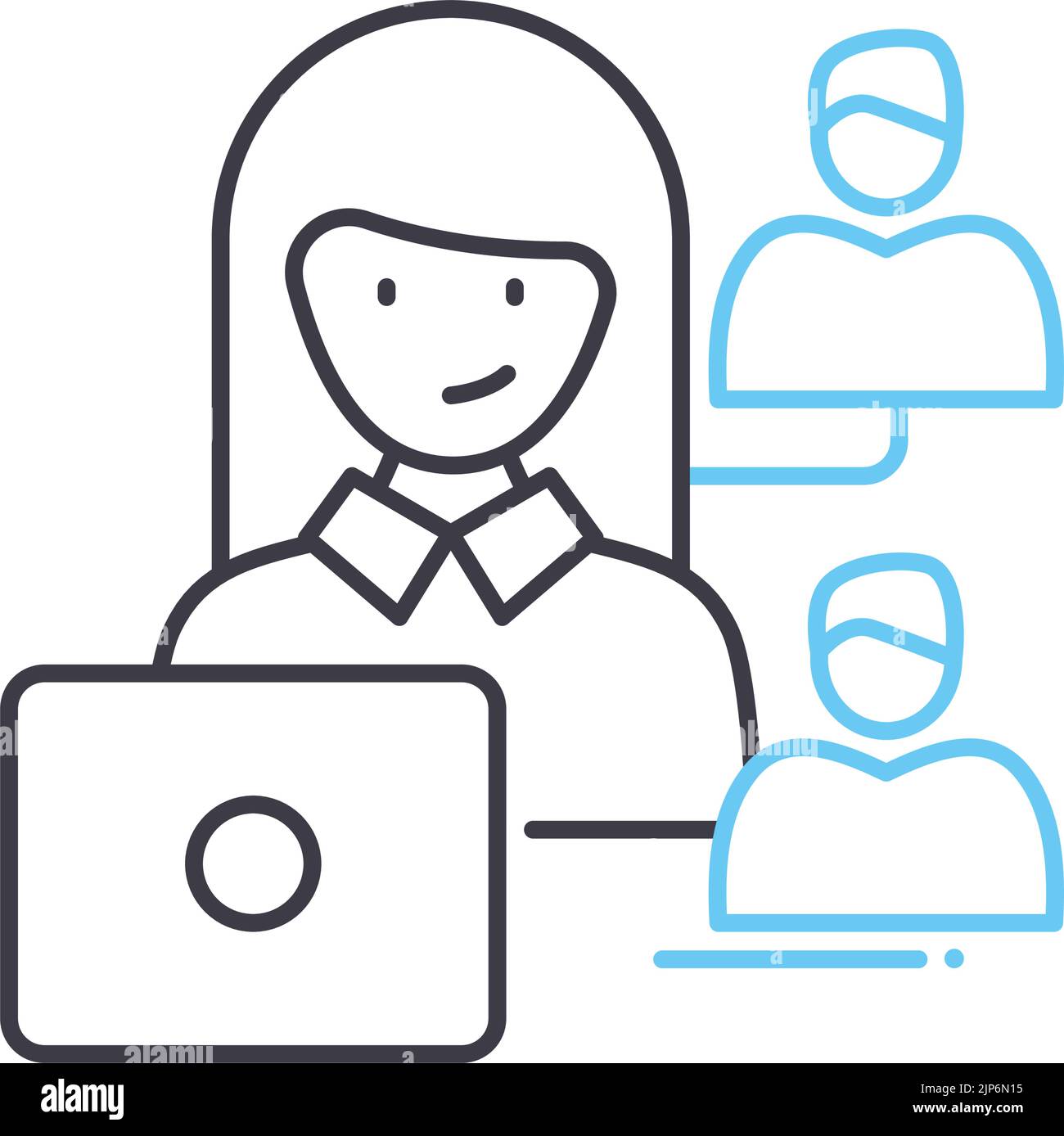 customer service line icon, outline symbol, vector illustration ...