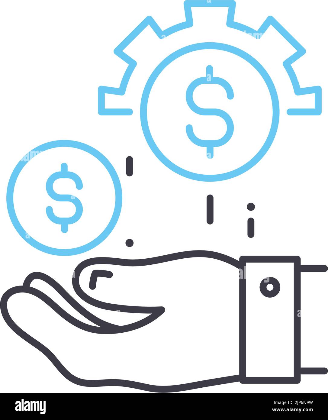 financial benefits line icon, outline symbol, vector illustration ...