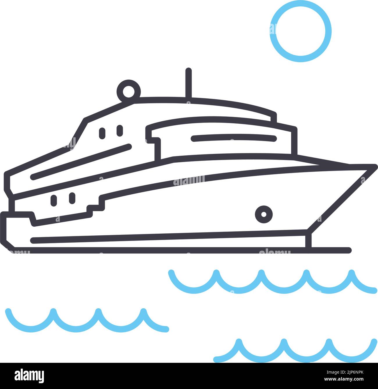 cruise line icon, outline symbol, vector illustration, concept sign ...