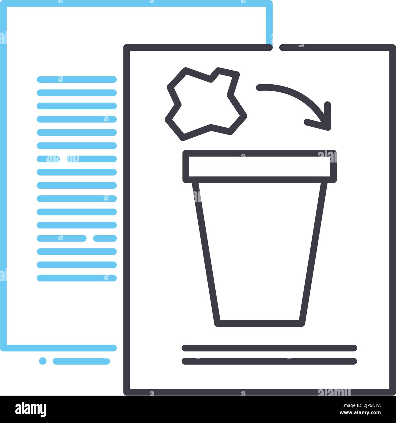 delete document line icon, outline symbol, vector illustration, concept ...