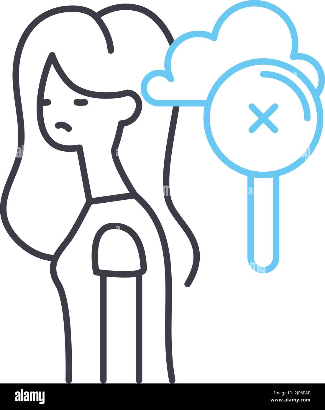 critical thinking line icon, outline symbol, vector illustration ...