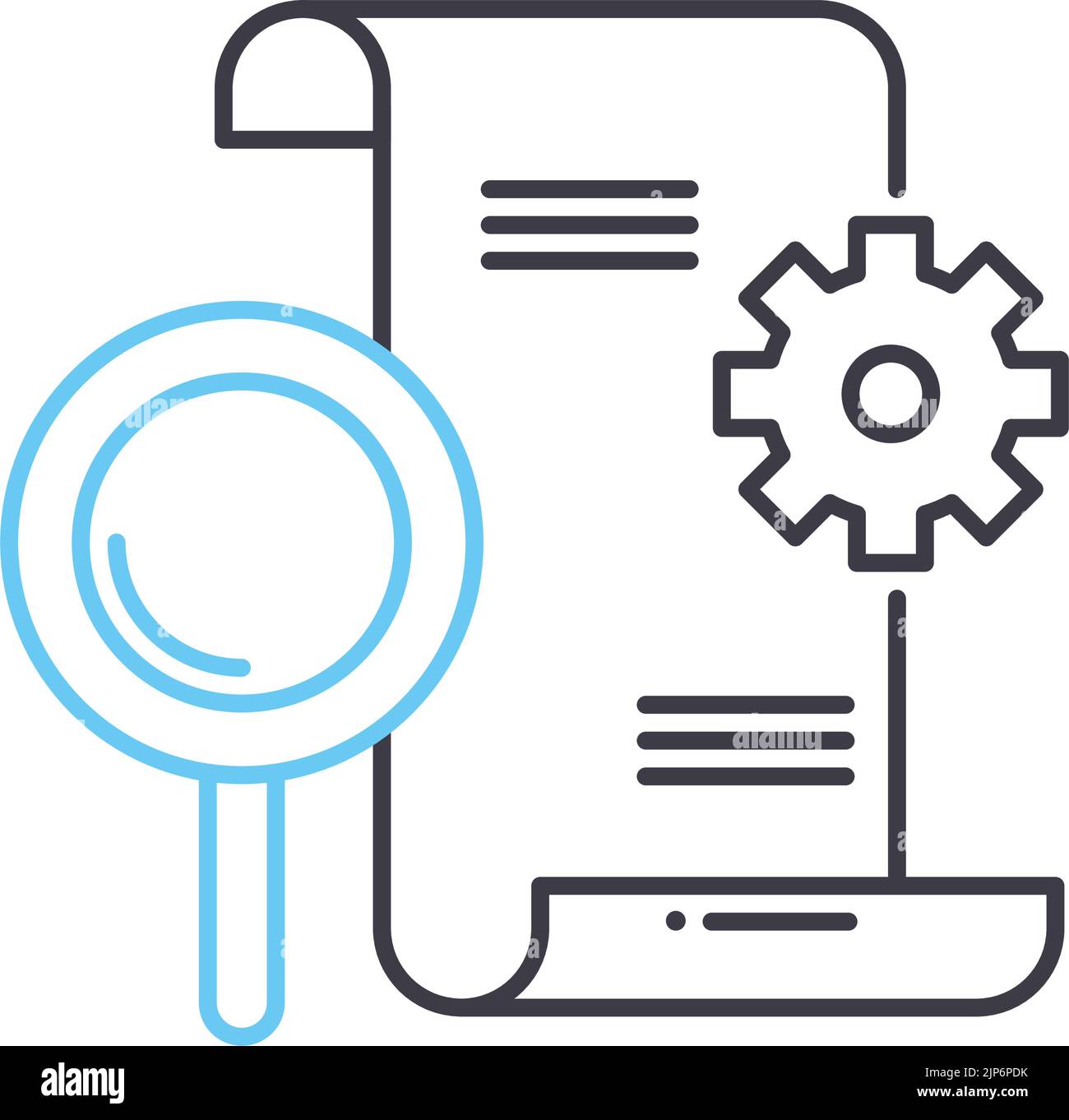 documents preparation line icon, outline symbol, vector illustration ...