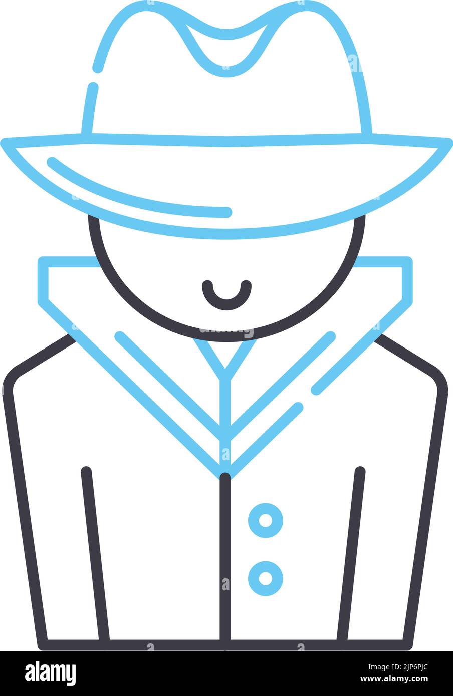 detective line icon, outline symbol, vector illustration, concept sign ...