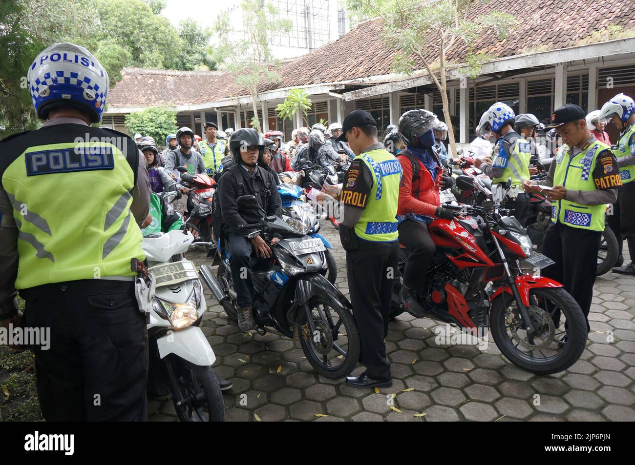 Police officers of Yogyakarta, Indonesia held mass operation for ...