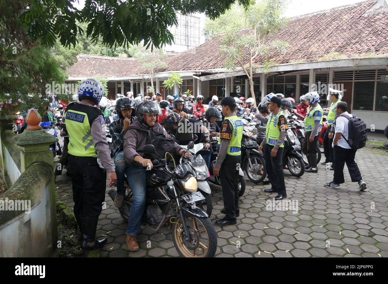 Police officers of Yogyakarta, Indonesia held mass operation for ...