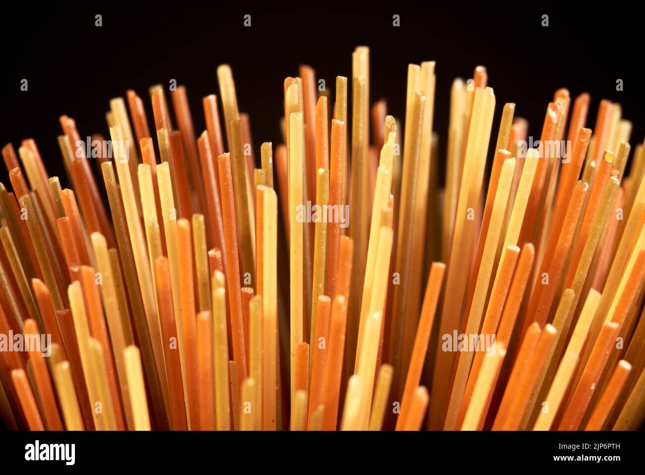 Pasta, colourful bunch of mixed vegetable raw spaghetti. Concepts ...