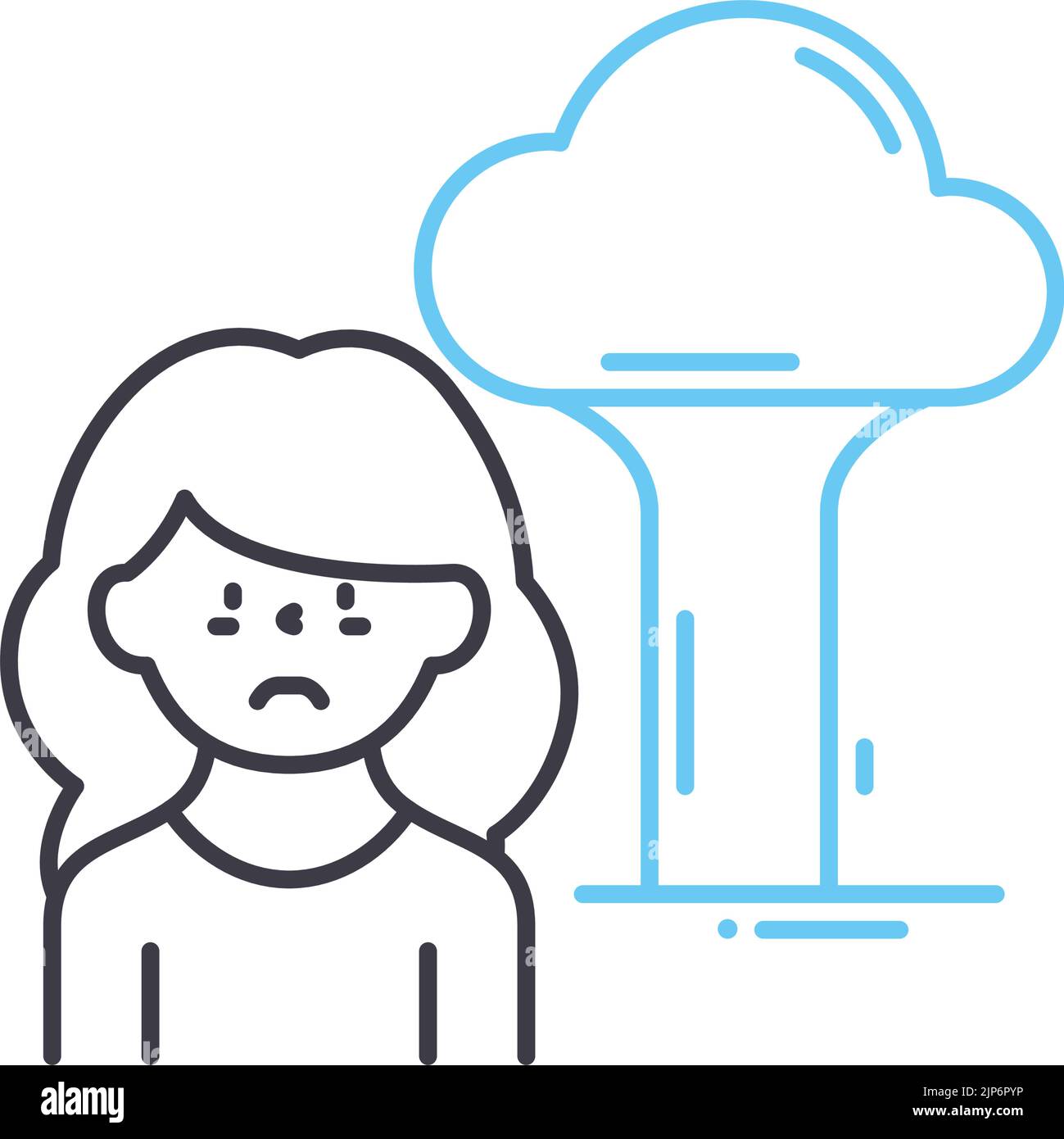 distress line icon, outline symbol, vector illustration, concept sign ...