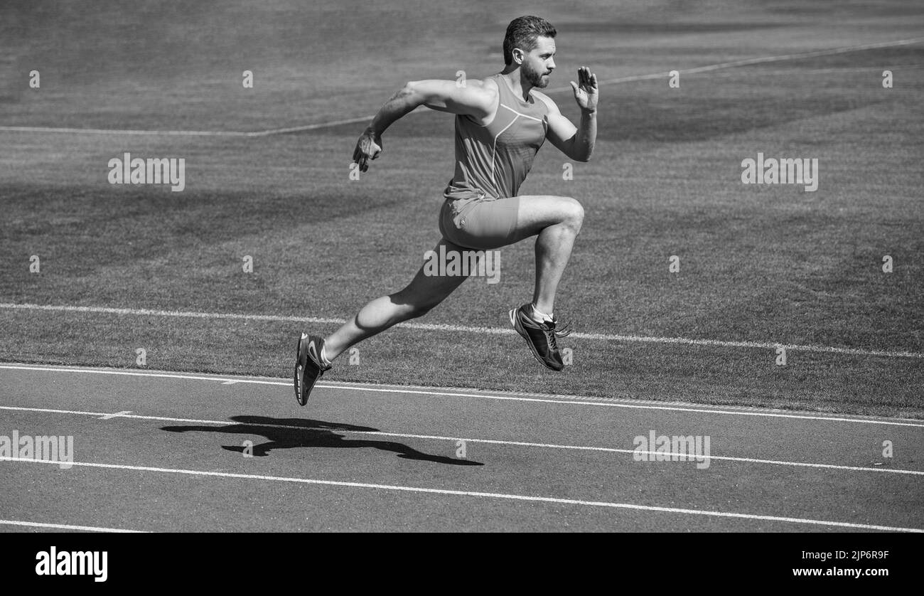 sportsman runner outdoor. health care. energy. muscular guy run to ...