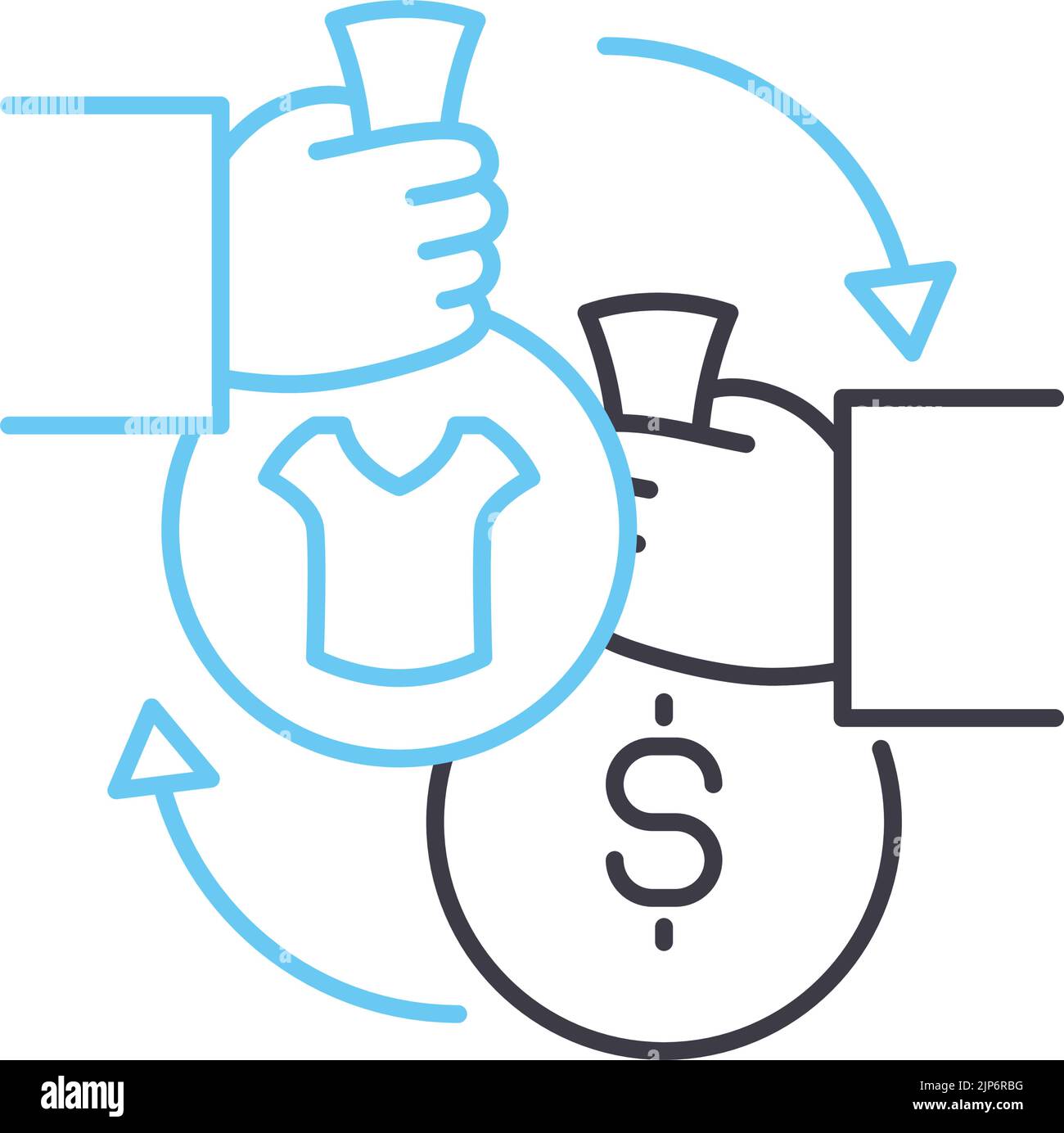 exchange line icon, outline symbol, vector illustration, concept sign ...