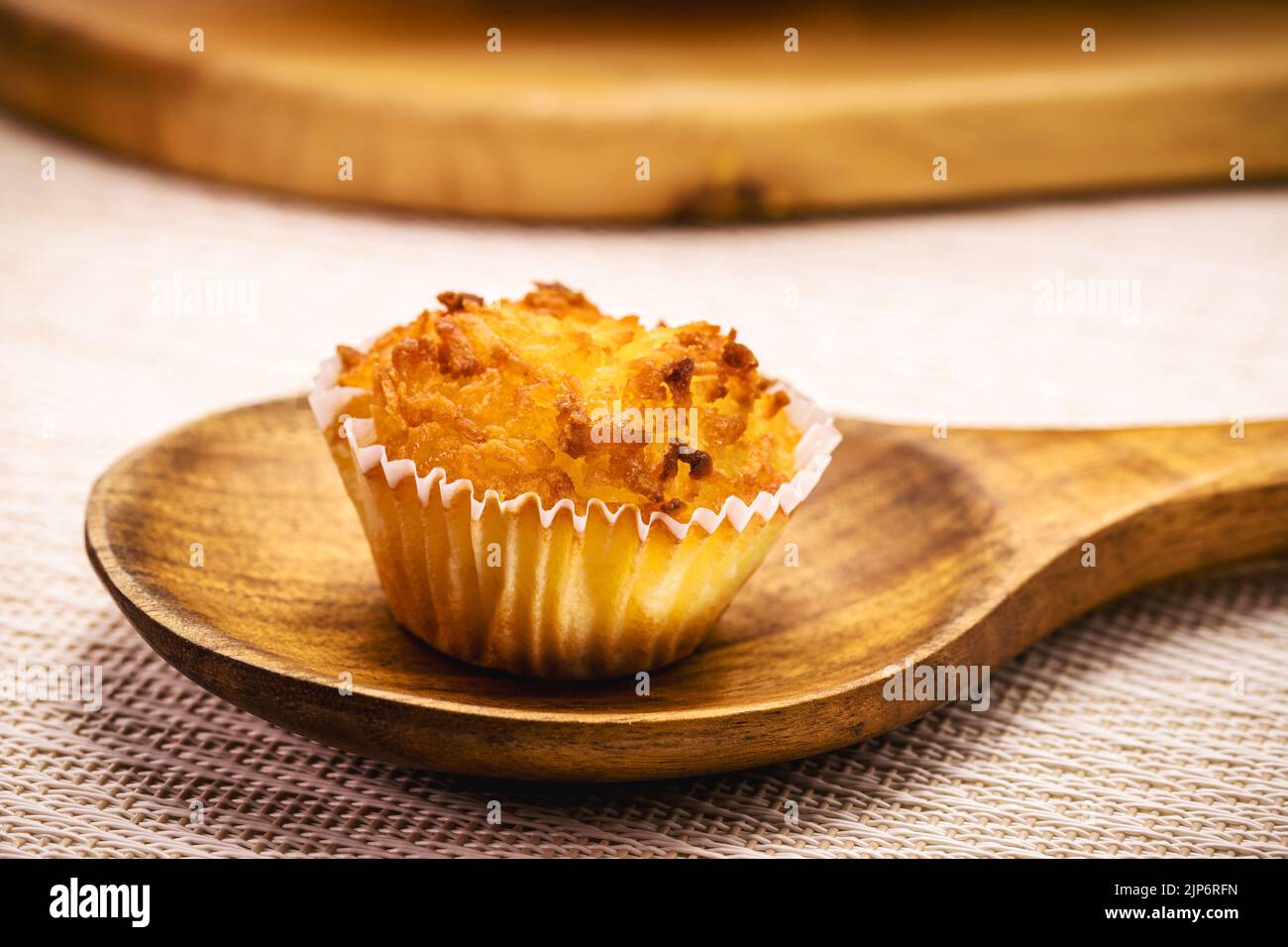 Queijadinha or queijada, sweet baked dessert from a traditional bakery ...