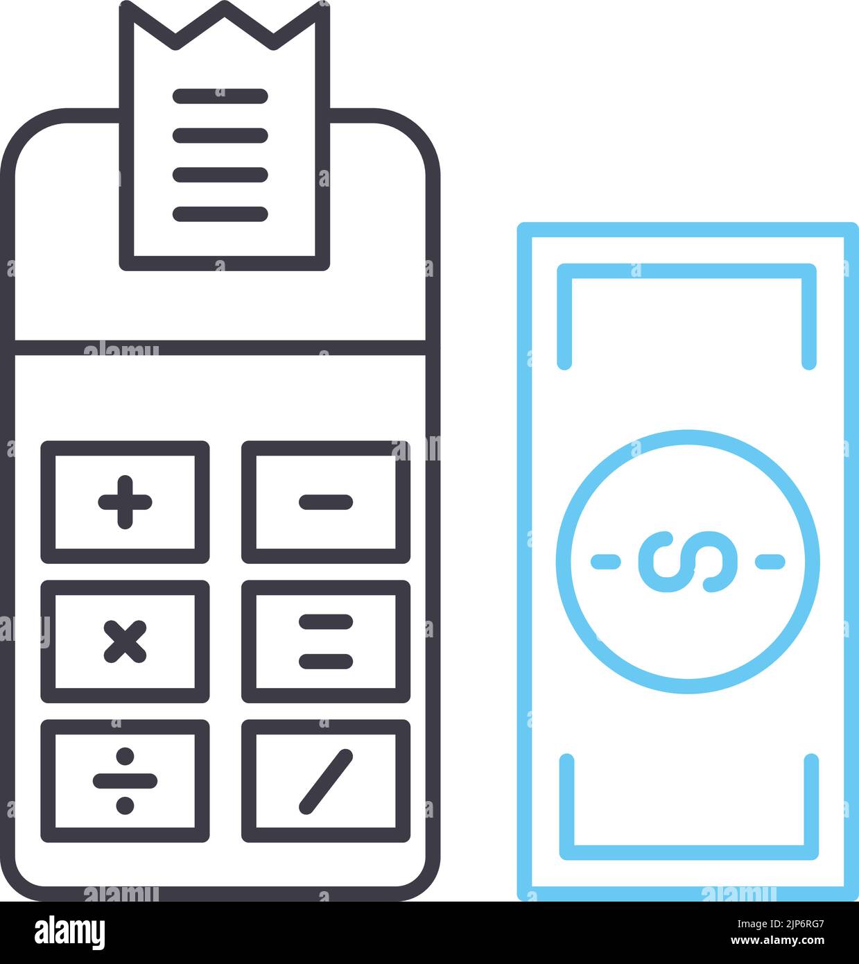 financial calculation line icon, outline symbol, vector illustration ...