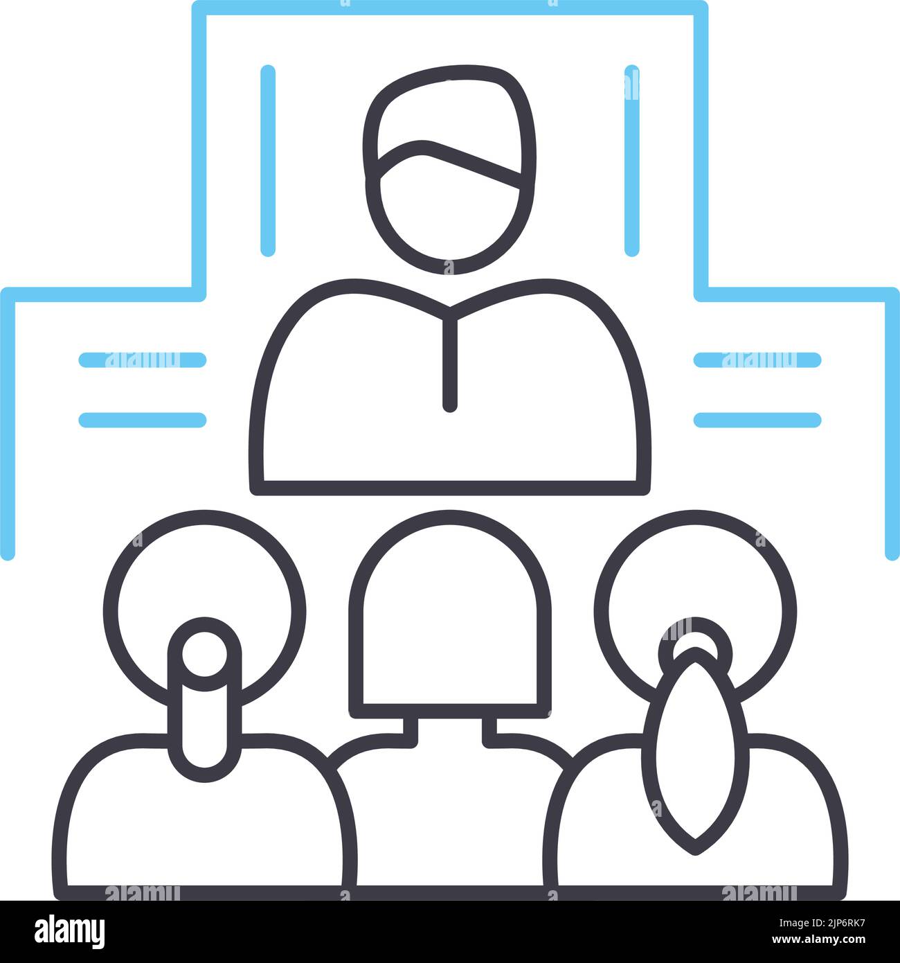 company division line icon, outline symbol, vector illustration ...