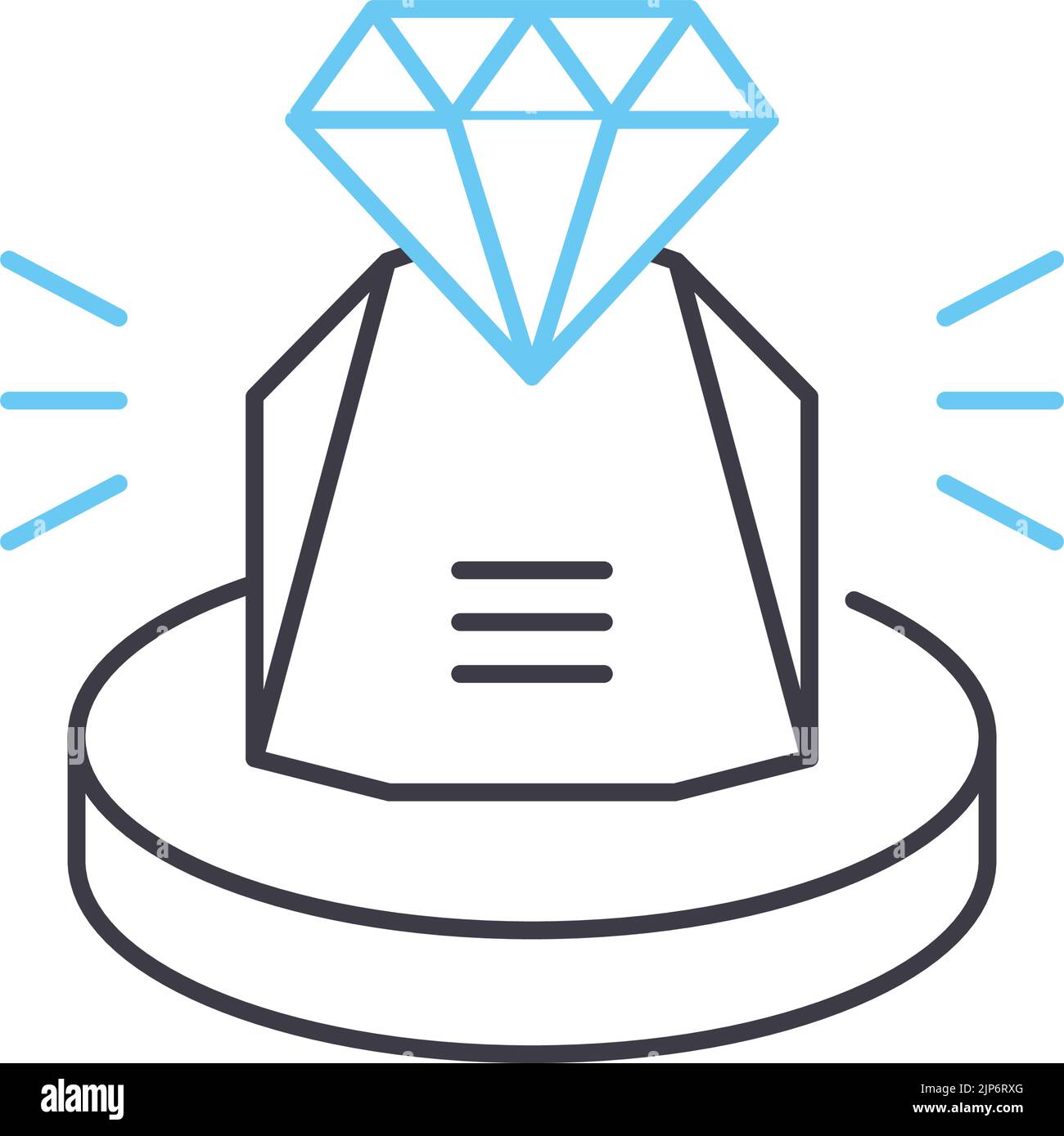 diamond cup line icon, outline symbol, vector illustration, concept ...