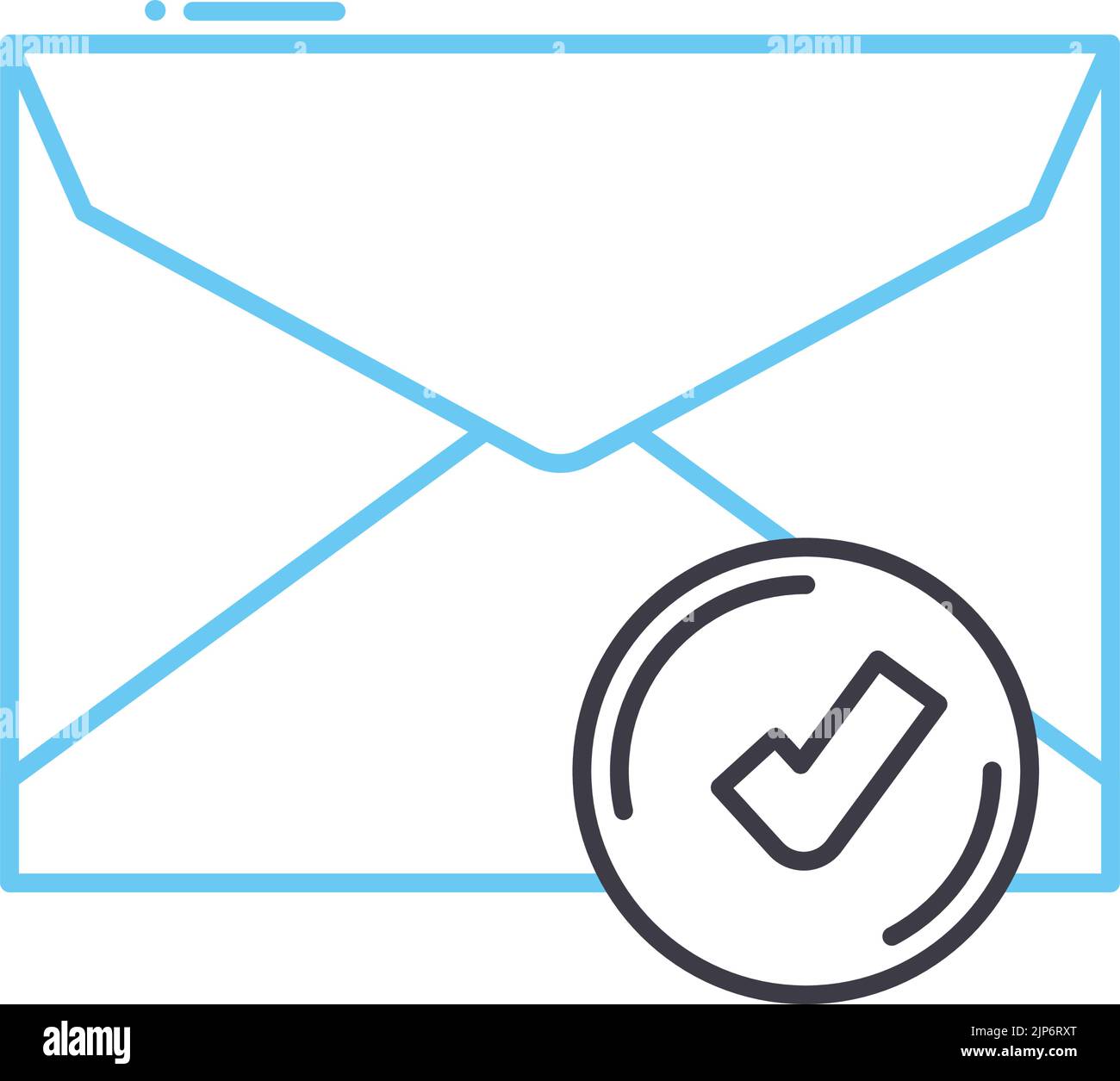 check mail line icon, outline symbol, vector illustration, concept sign ...