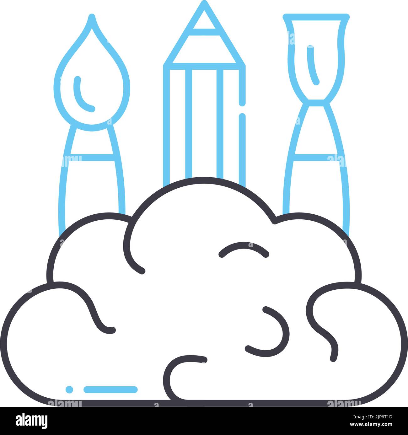creative art thinking line icon, outline symbol, vector illustration ...