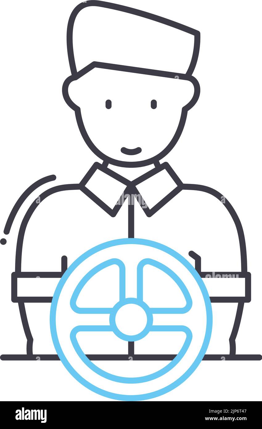 driver line icon, outline symbol, vector illustration, concept sign ...