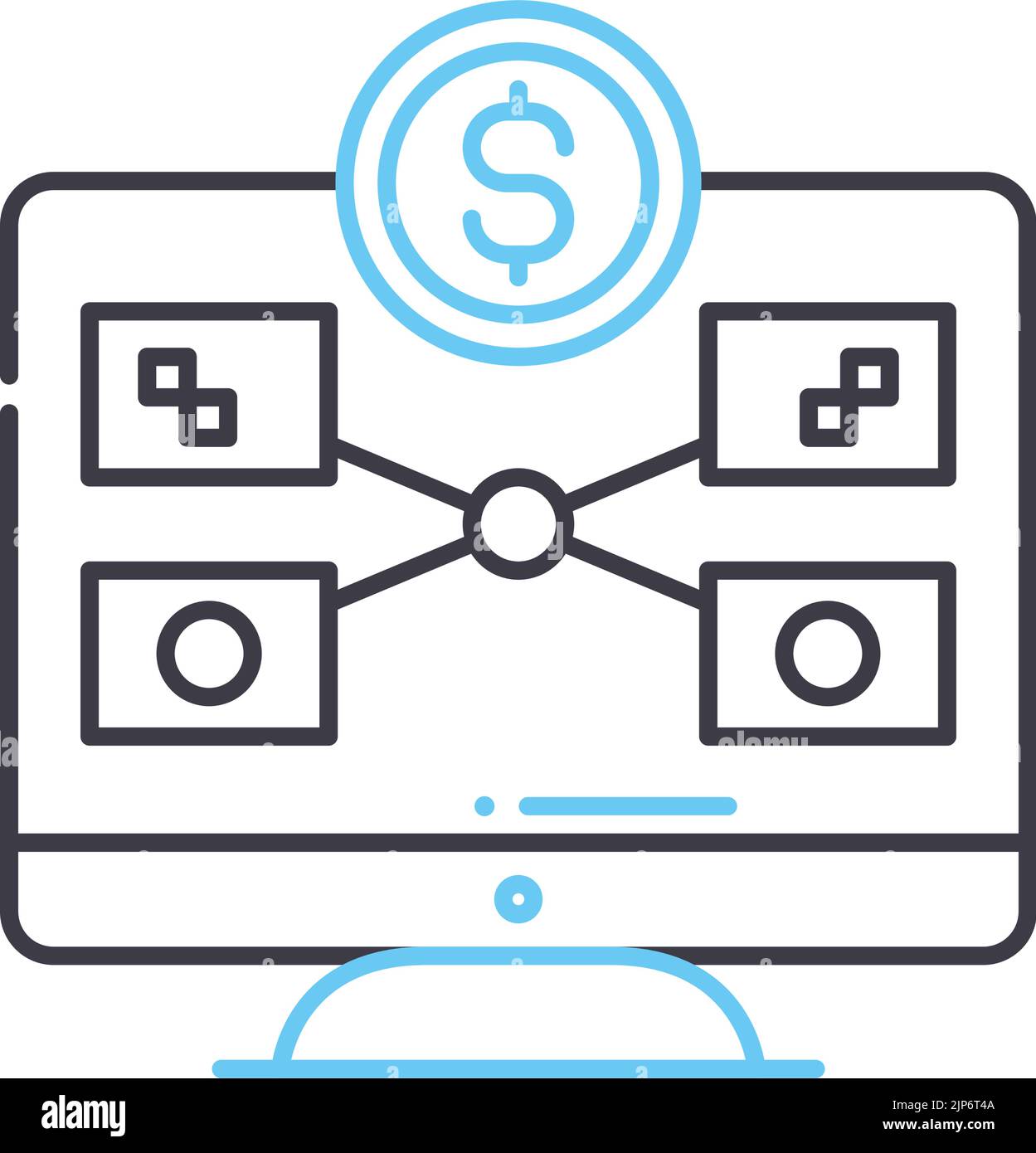 financial development line icon, outline symbol, vector illustration ...