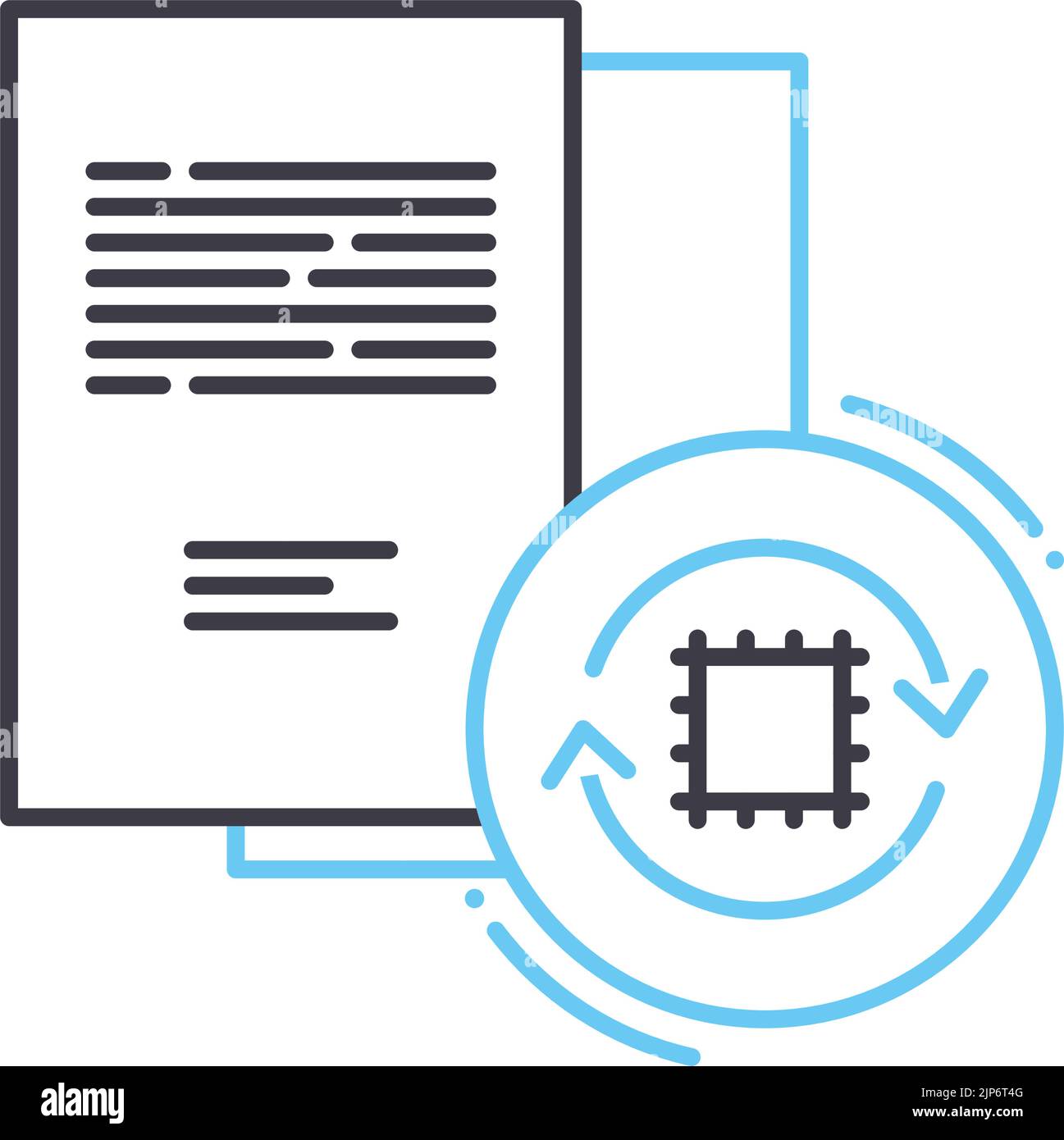 data processing system line icon, outline symbol, vector illustration ... data processing system line icon, outline symbol, vector illustration ...