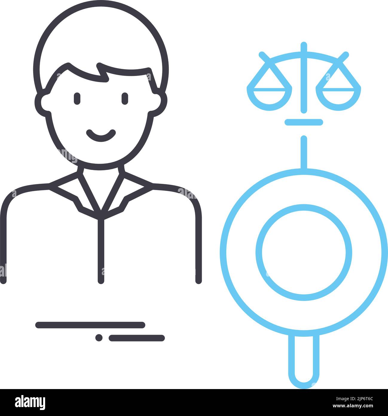 Find A Lawyer Line Icon Outline Symbol Vector Illustration Concept