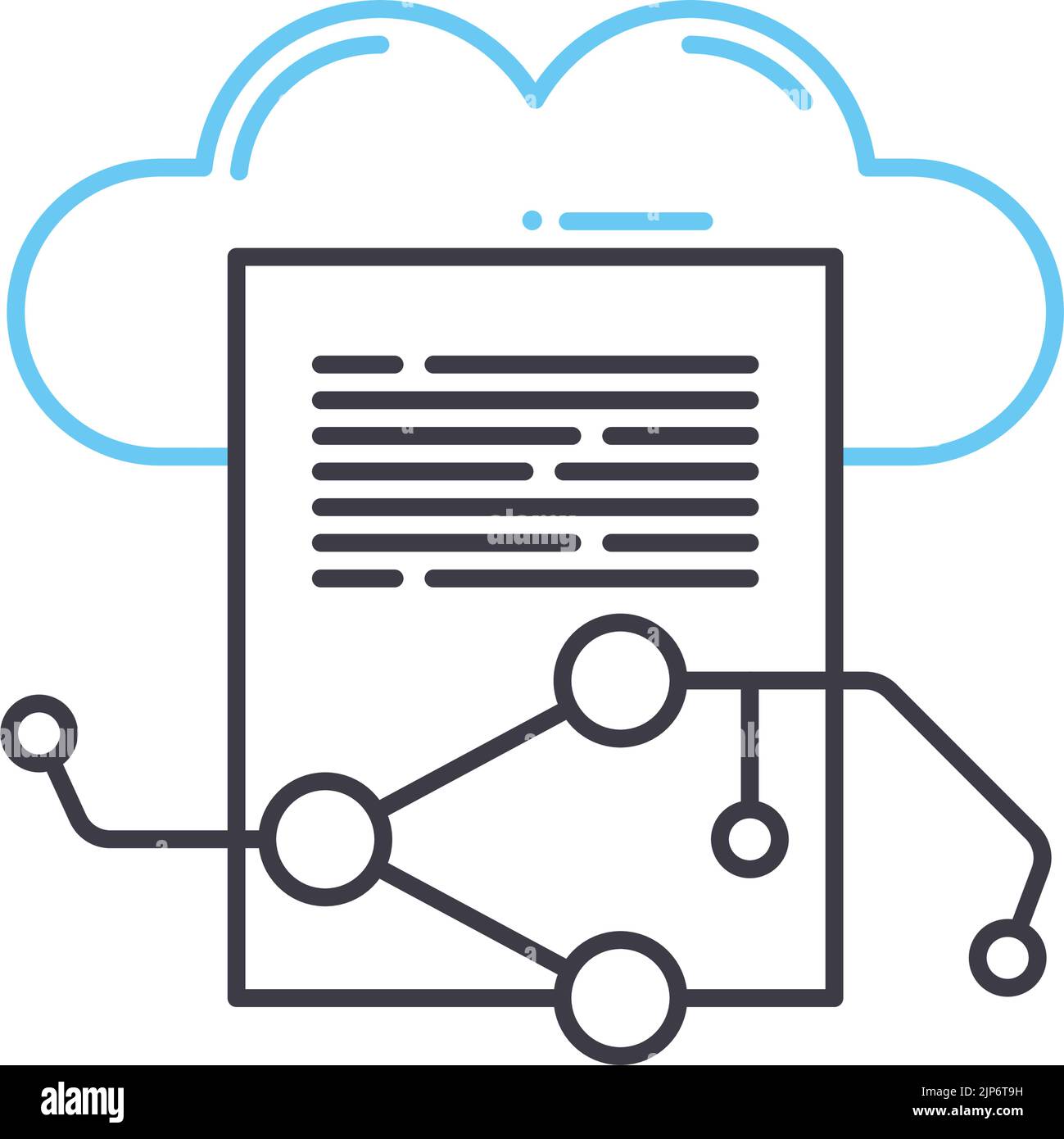 cloud sharing line icon, outline symbol, vector illustration, concept ...