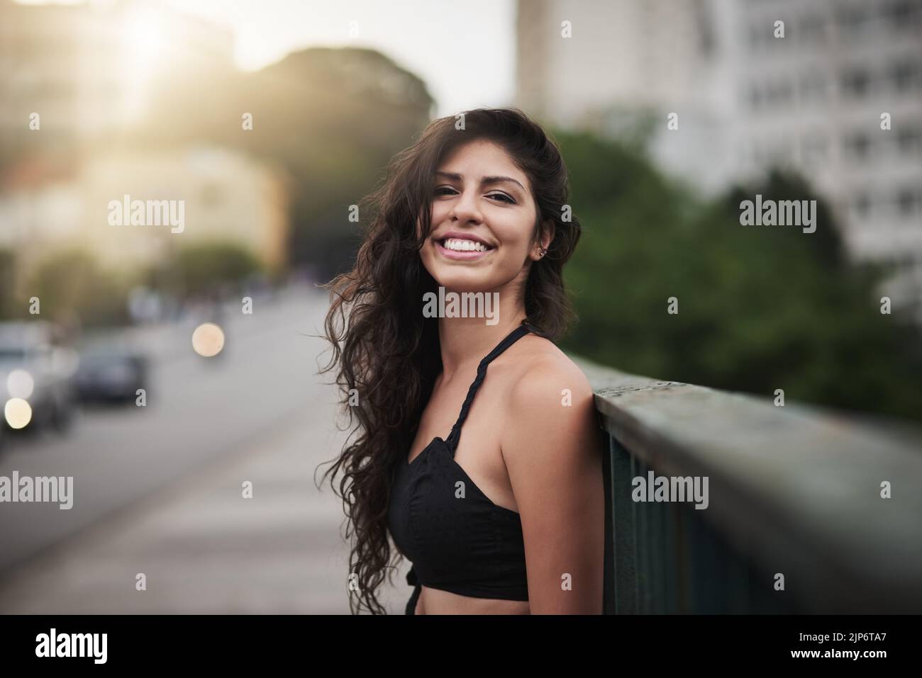 Out and about just doing my own thing. Portrait of an attractive young ...