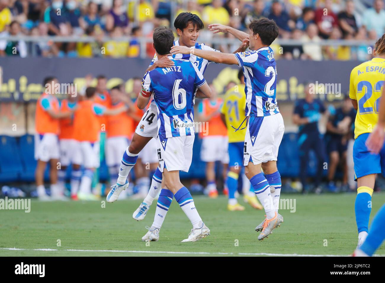 Cadiz, Spain. 14th Aug, 2022. Takefusa Kubo (RSociedad) Football/Soccer ...