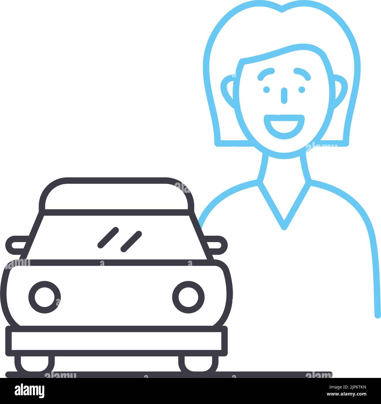 driving line icon, outline symbol, vector illustration, concept sign ...