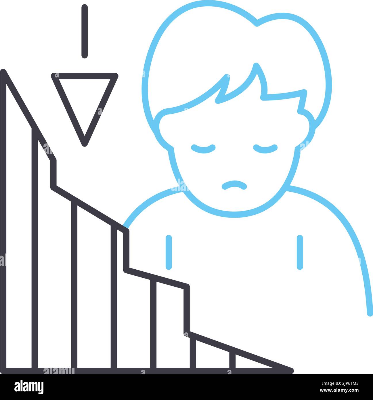 crisis line icon, outline symbol, vector illustration, concept sign ...