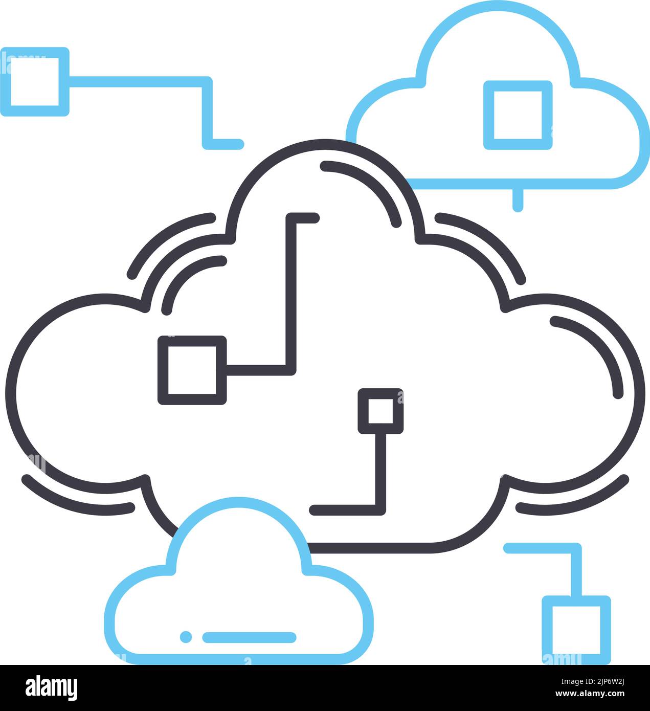 cloud storage service line icon, outline symbol, vector illustration, concept sign Stock Vector ...