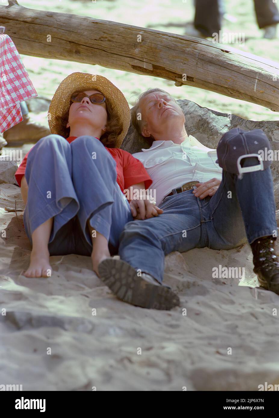 President Jimmy Carter and Mrs. Rosalynn Carter rest after rafting the ...