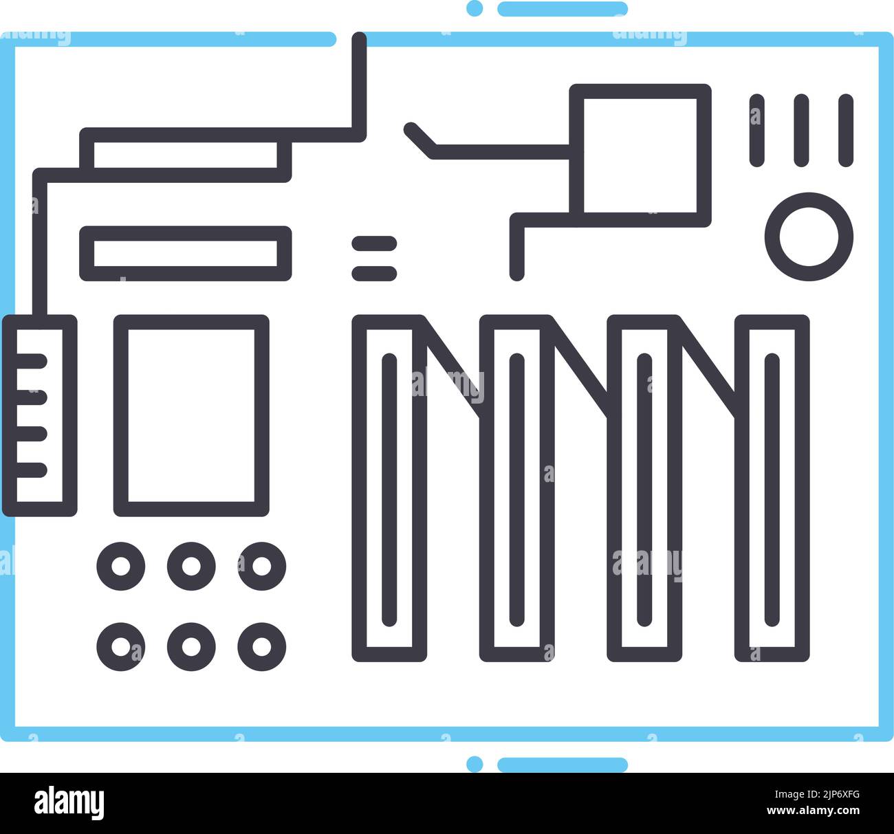 computer motherboards line icon, outline symbol, vector illustration, concept sign Stock Vector ...