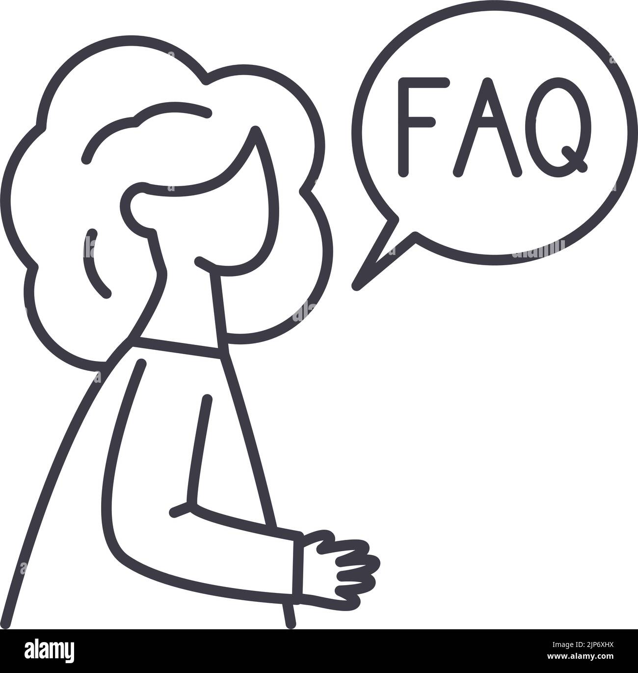 FAQ line icon, outline symbol, vector illustration, concept sign Stock ...