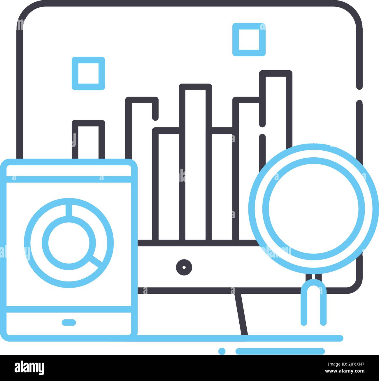data analysis line icon, outline symbol, vector illustration, concept sign Stock Vector Image ...