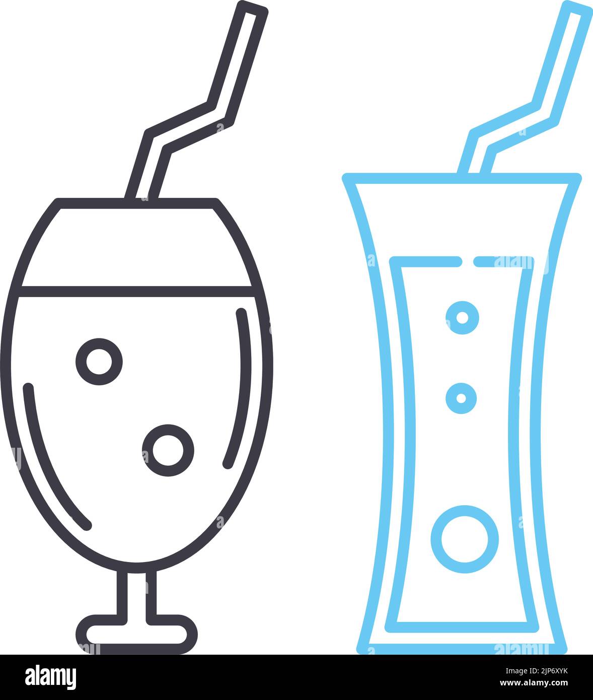 cocktail bar line icon, outline symbol, vector illustration, concept ...