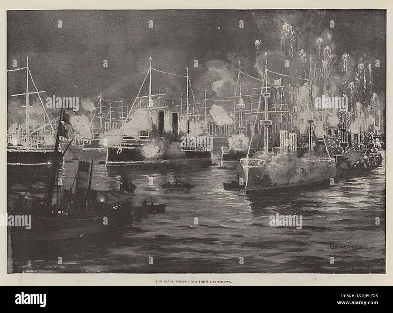 The Naval Review the Fleet illuminated - ILN 1897 Stock Photo - Alamy