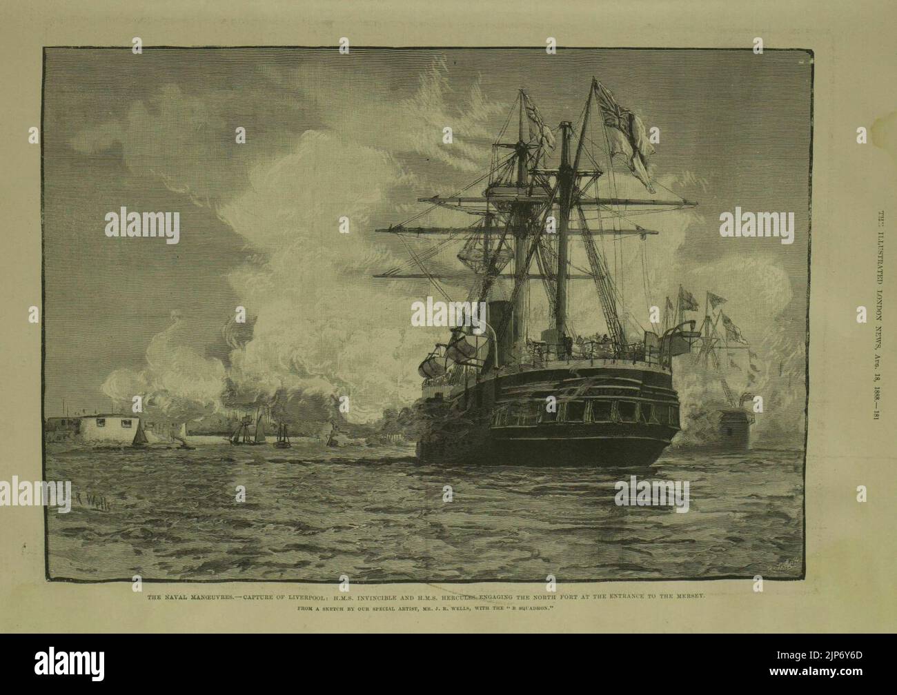 The Naval Manoeuvres, Capture of Liverpool, HMS Invincible and HMS ...