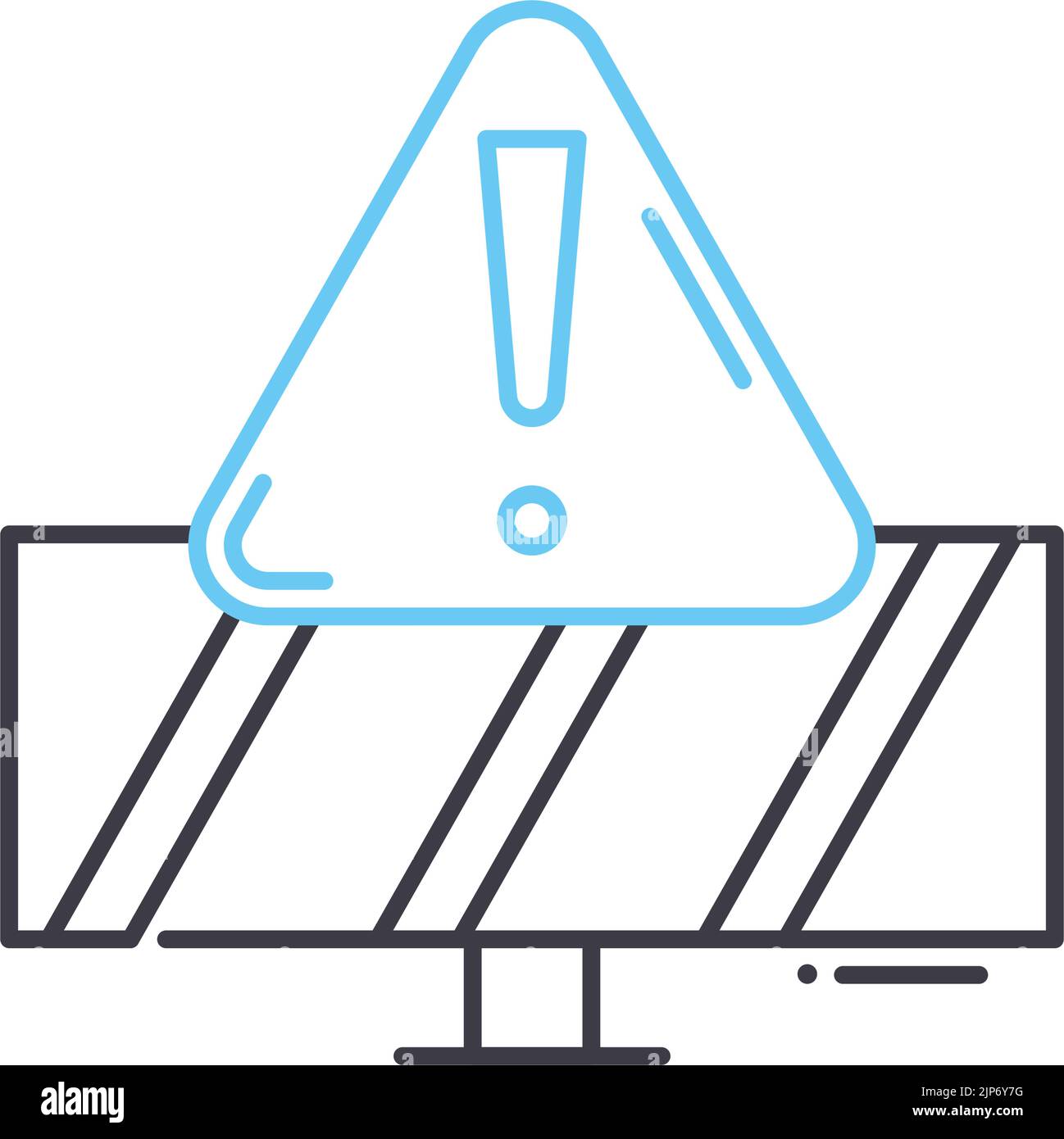 caution line icon, outline symbol, vector illustration, concept sign ...