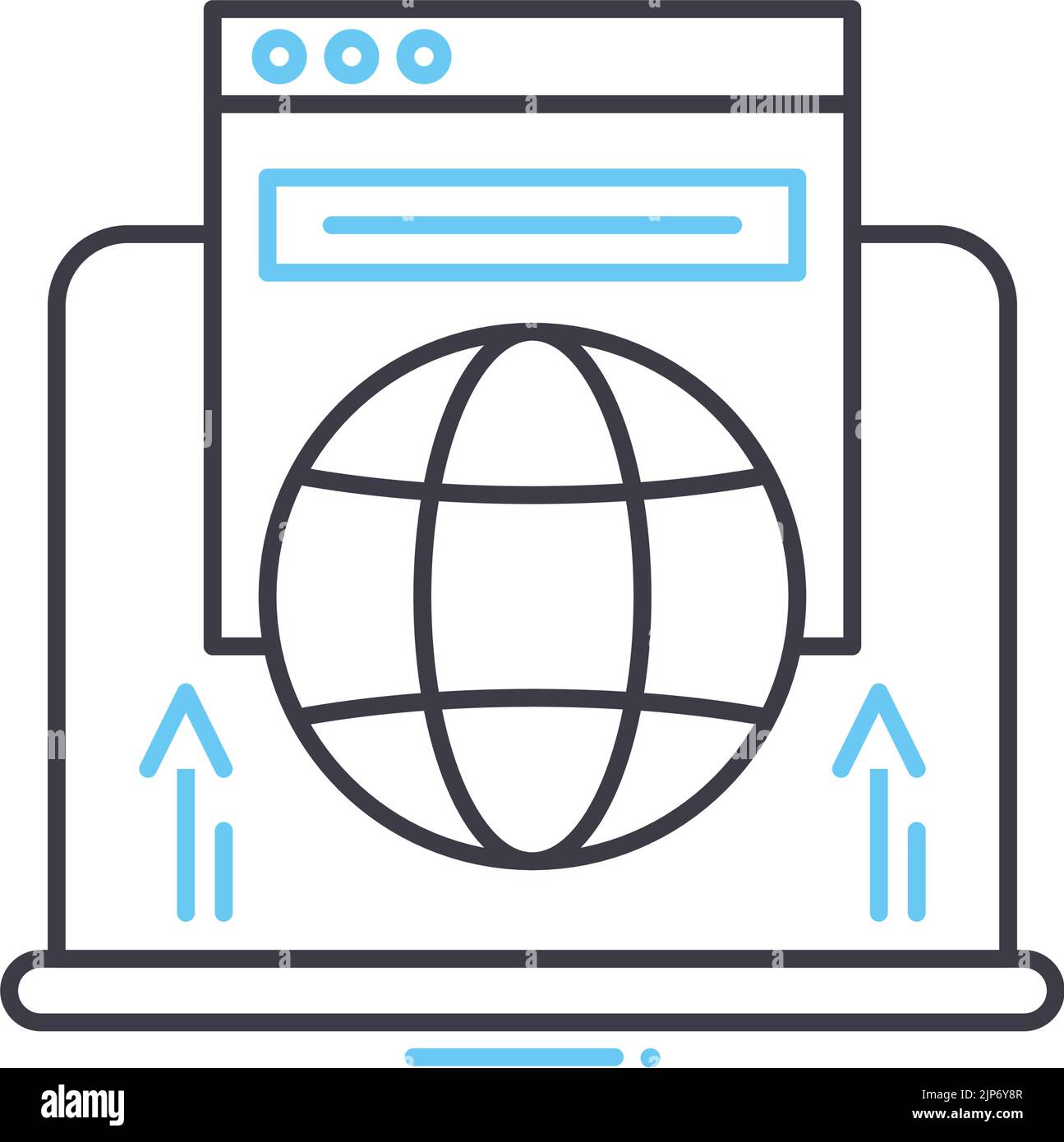 cyberspace line icon, outline symbol, vector illustration, concept sign ...