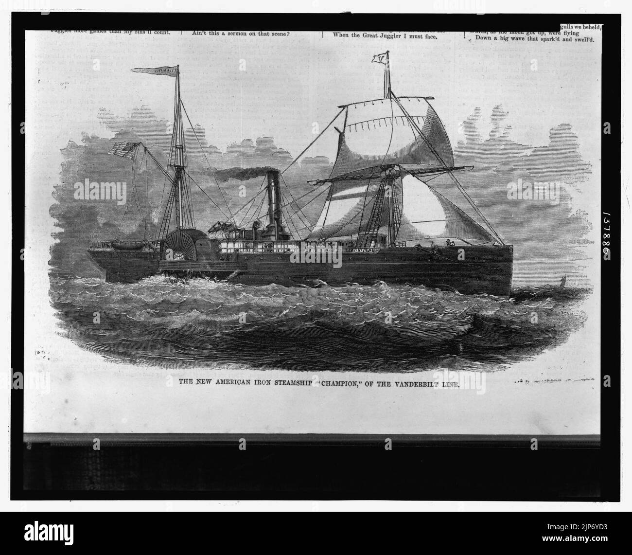 The new American iron steamship ''Champion,'' of the Vanderbilt line ...