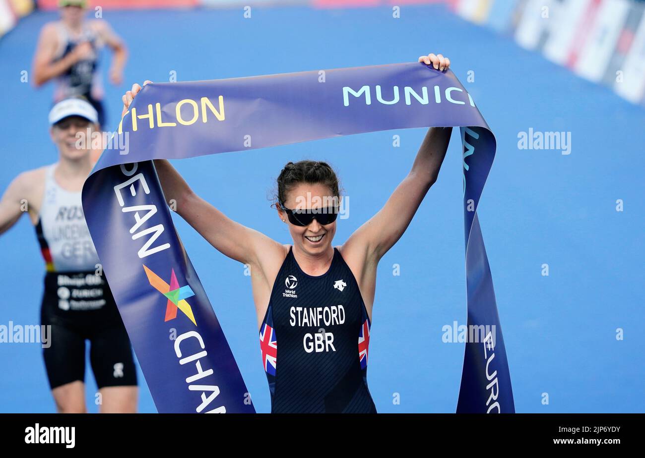 Non Stanford (GBR) finishes first in Triathlon Women during European ...