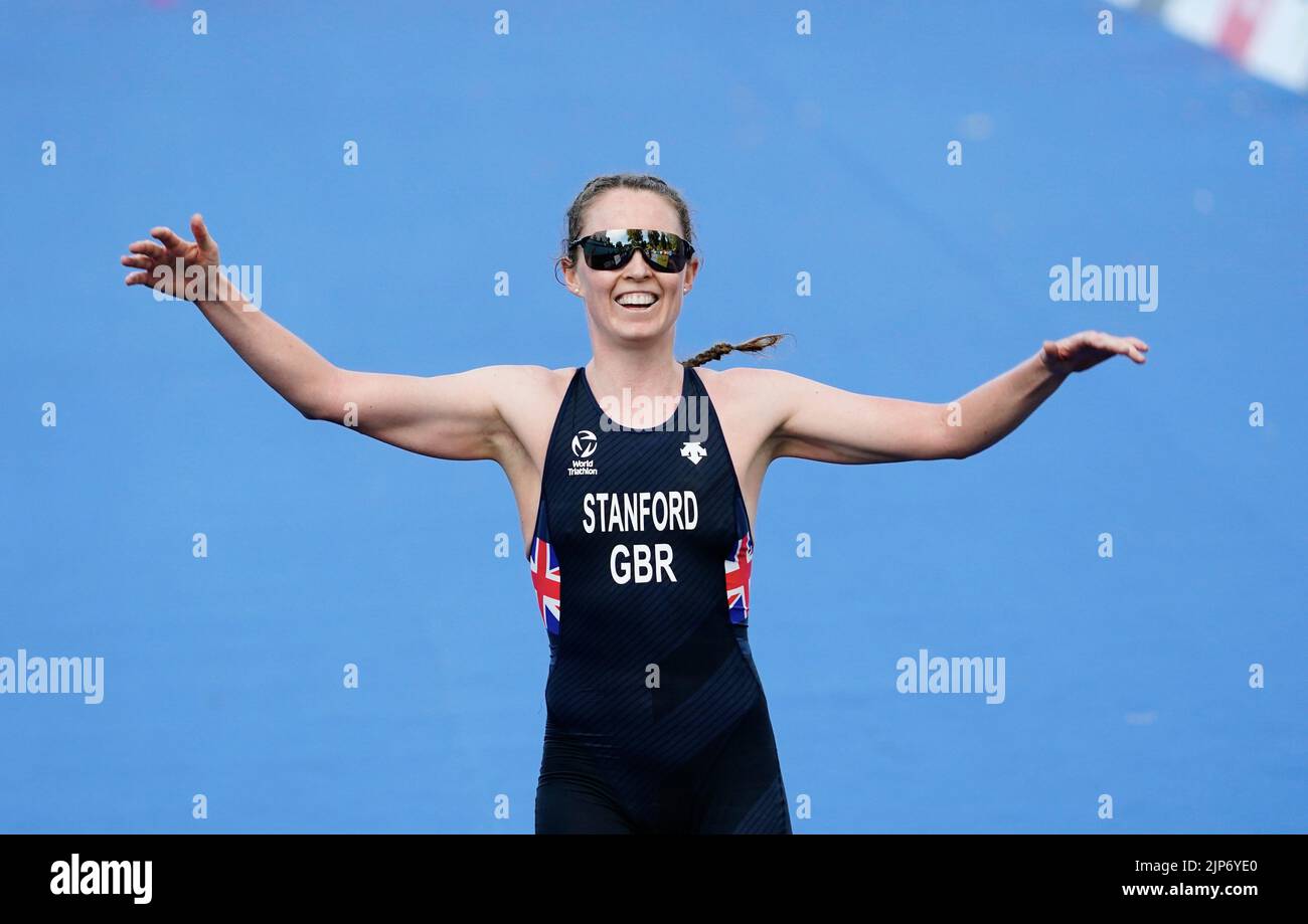 Non Stanford (GBR) finishes first in Triathlon Women during European ...