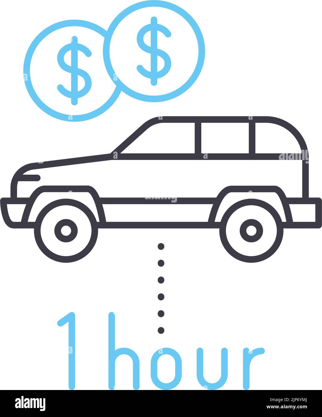 equipment lease line icon, outline symbol, vector illustration, concept ...