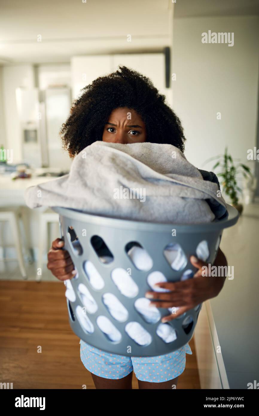 Daily chores, Im ready for you. an attractive young woman doing the ...