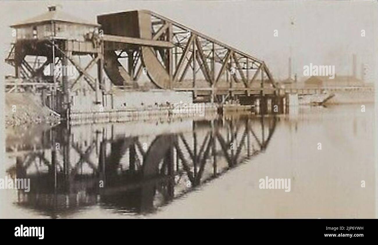 The New Bridge at Buccleuch Dock, Barrow in Furness, circa 1910 Stock ...