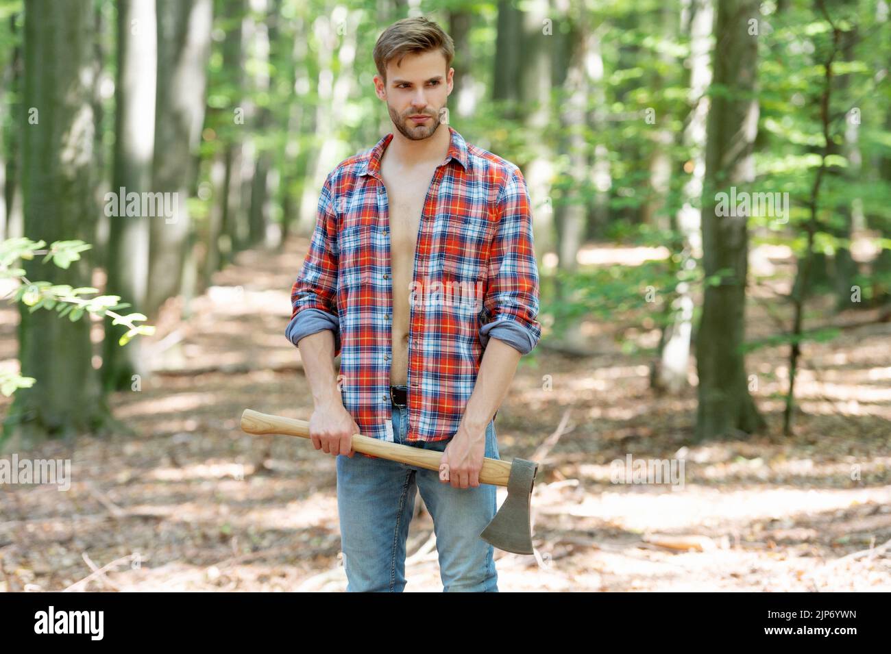 Young man forester standing hi-res stock photography and images - Alamy