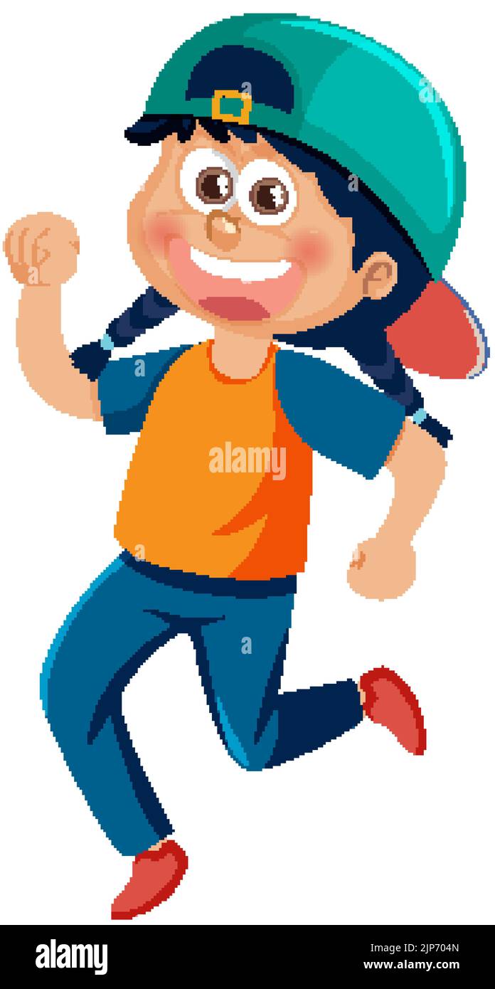 Active Girl Cartoon Character Illustration Stock Vector Image And Art Alamy