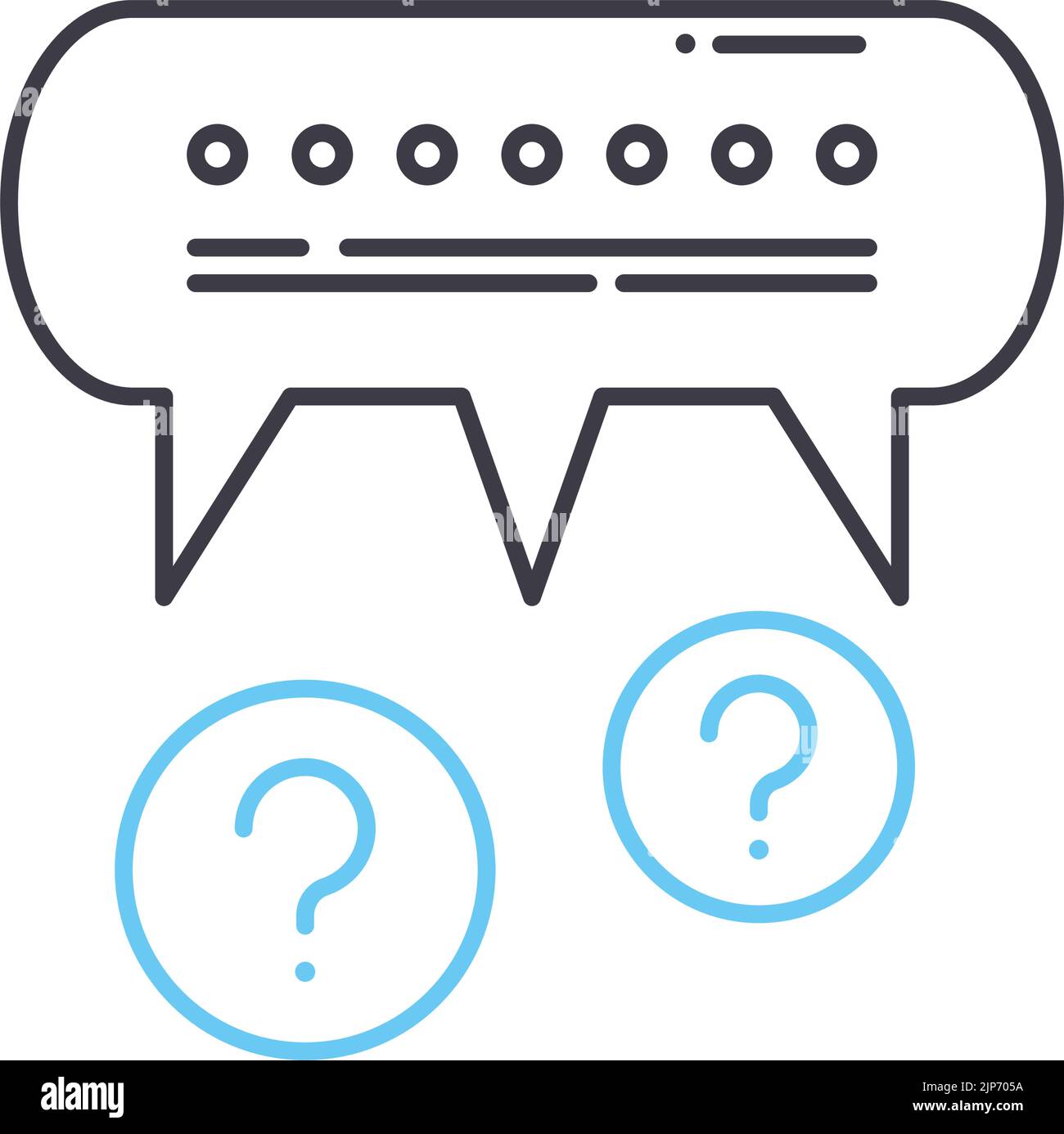 communicational problems line icon, outline symbol, vector illustration ...