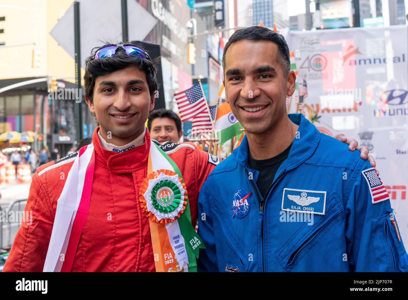 New York, NY - August 15, 2022: Race car driver Atharva Desai and ...