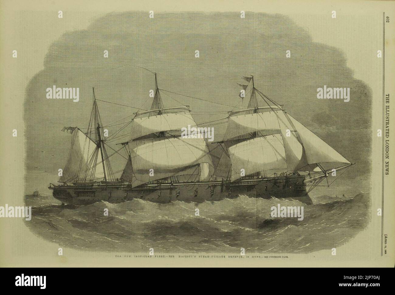 The New Iron-Clad Fleet, Her Majesty's Steam-Frigate Defence, 18 Guns ...
